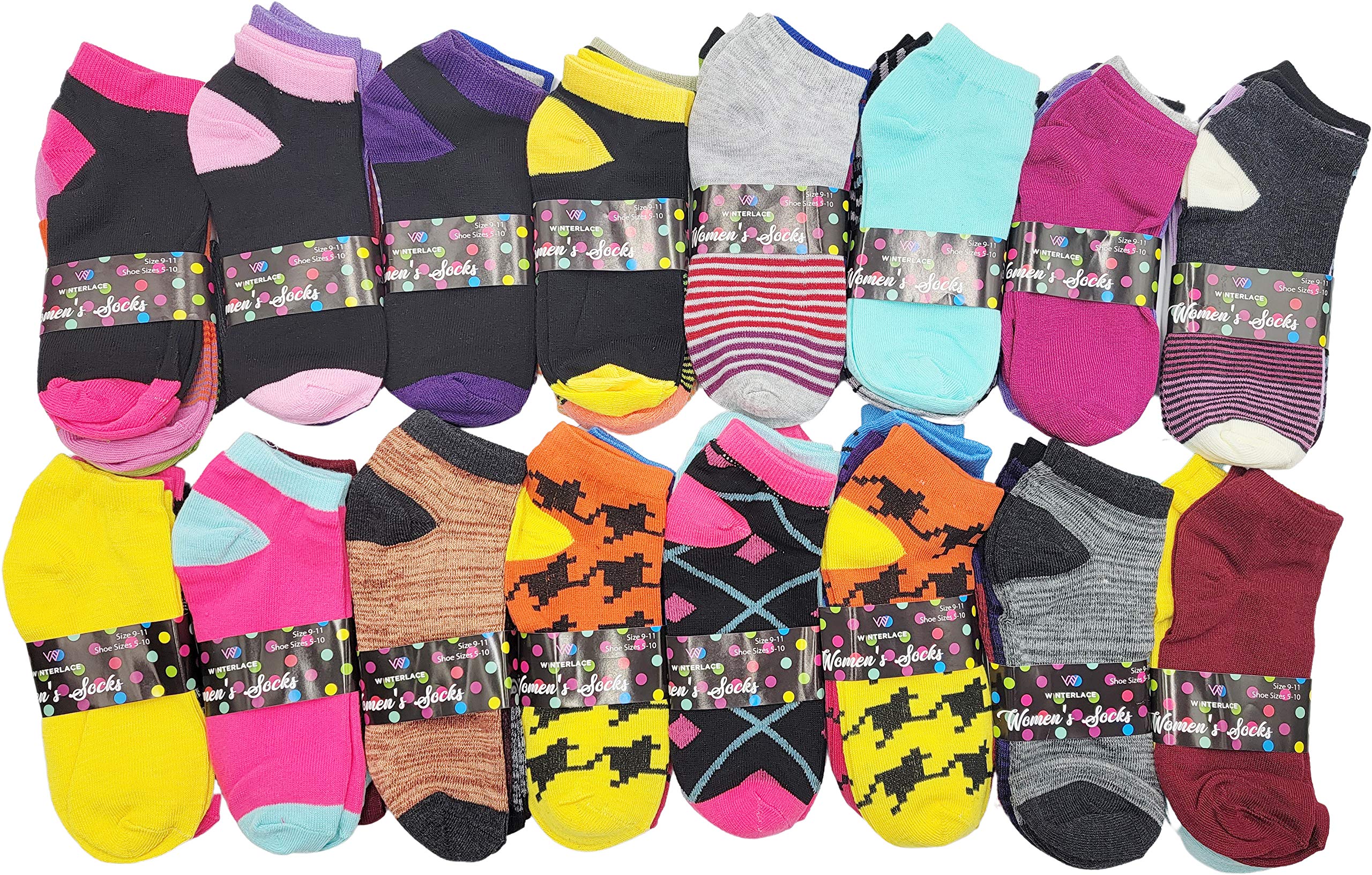 48 Pairs Womens Low Cut Ankle Socks, Comfortable Lightweight Breathable Athletic Bulk Pack Wholesale