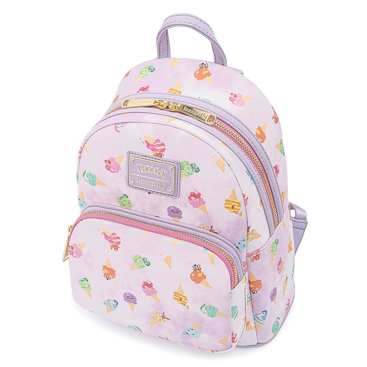 Loungefly Pokemon Ice Cream Acid Wash Denim Womens Double Strap Shoulder Bag Purse