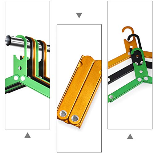 BESPORTBLE Folding Clothes Hanger Aluminium Alloy Travel Clothing Hangers Space Saving Coat Hanger for Camping Travel Hiking Backpacking Orange