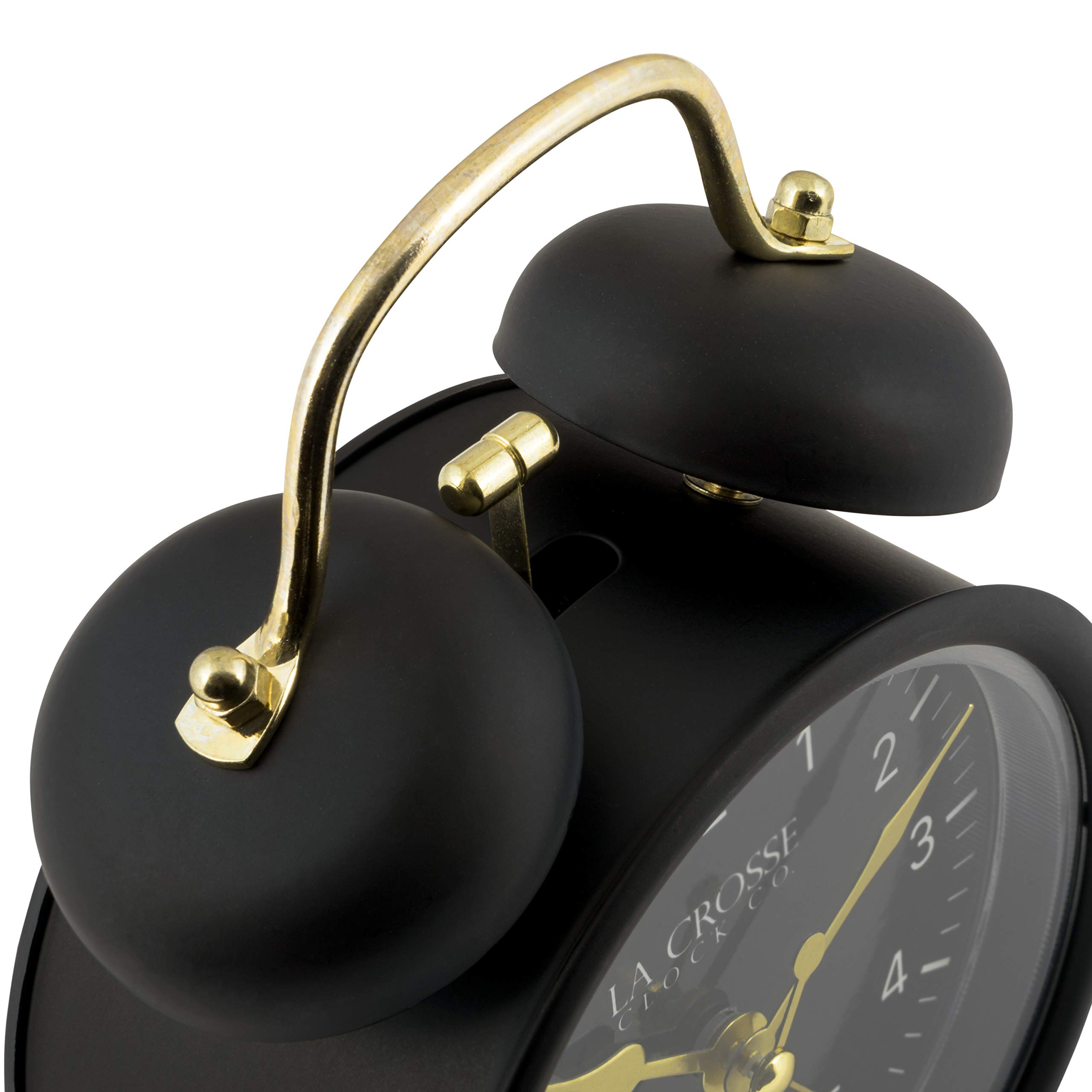 La Crosse 617-3314BG Black Twin Bell Quartz Alarm Clock