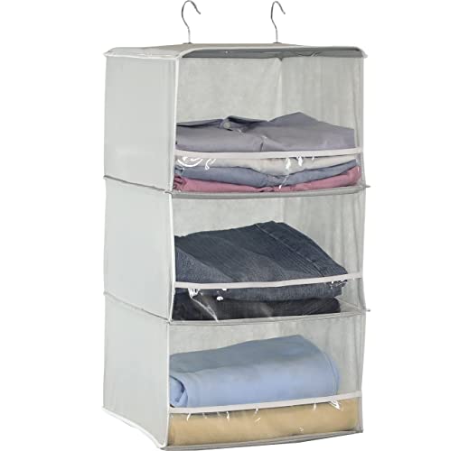 Simple Houseware 10 Shelves Hanging Shoes Organizer + 3 Shelves Hanging Closet Organizer, Grey