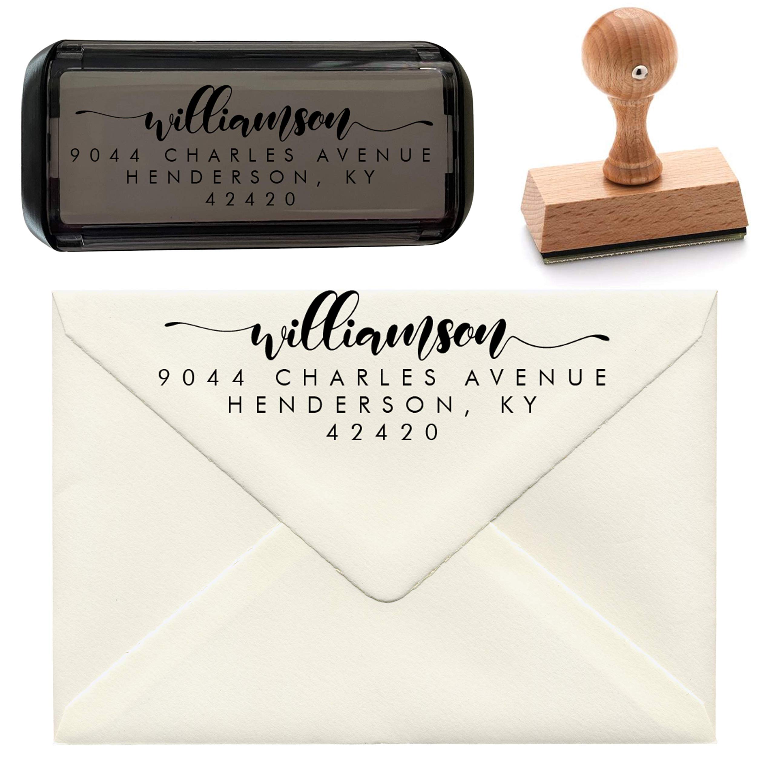 Custom Return Address Stamp | Self Inking Return Address Stamps | Personalized Address Stamp Pickled Stamps (Design 3)
