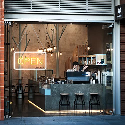 LED Open Signs for Business, 16"x 9" Neon Open Sign, High Brightness Warm White Light Up Sign with Chain, for Small Business, Store, Bar, Hotel, Cafe, Florists