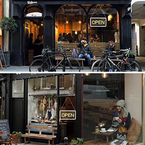 LED Open Signs for Business, 16"x 9" Neon Open Sign, High Brightness Warm White Light Up Sign with Chain, for Small Business, Store, Bar, Hotel, Cafe, Florists