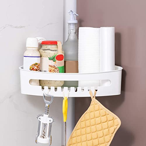 Urbanstrive Heavy Duty Suction Cup Corner Shower Caddy, Sleek Bathroom Shower Basket for Shampoo, Conditioner, Shower Rack for Bathroom, Drill-Free, Removable, White