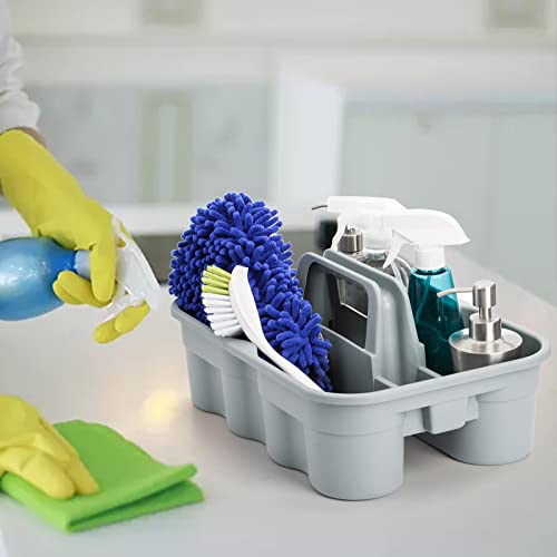 Lawei Cleaning Supplies Caddy, Plastic Cleaning Tool Caddy with Handle, Portable Shower Basket Storage Caddy Tote Organizer for Cleaning Products, Spray Bottles, Cleaning Brush Sponge Bottle Holder