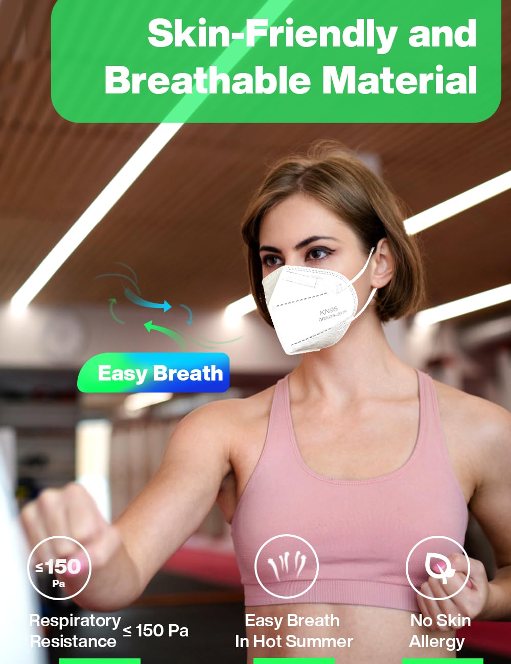 Boncare KN95 Face Mask 30 PCs, 5-Layer Face Mask for Men & Women, Updated Breathable, Comfortable (White)