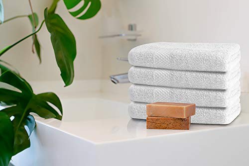 Zuperia Bath Towels 24 x 48 inches, Set of 6 - Ultra Soft 100% Combed Cotton White Towels, Highly Absorbent Daily Usage Bath Towel Set Ideal for Pool, Home, Gym, Spa, Hotel - (White)