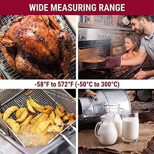 ThermoPro TP03B Digital Instant Read Meat Thermometer Kitchen Cooking Food Candy Thermometer with Backlight and Magnet for Oil Deep Fry BBQ Grill Smoker Oven Thermometer