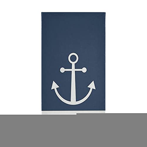Wamika Nautical Theme Anchor Hand Bath Towel Hanging Towels Set Navy Blue Kitchen Dish Towel Highly Absorbent 2pcs
