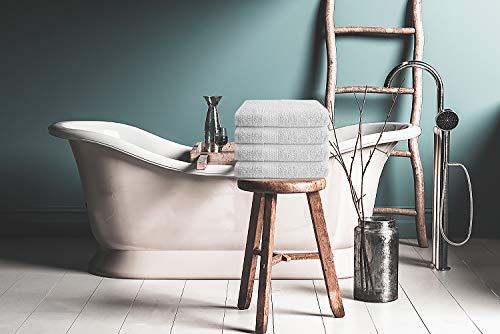 Zuperia Bath Towels 24 x 48 inches, Set of 6 - Ultra Soft 100% Combed Cotton White Towels, Highly Absorbent Daily Usage Bath Towel Set Ideal for Pool, Home, Gym, Spa, Hotel - (White)