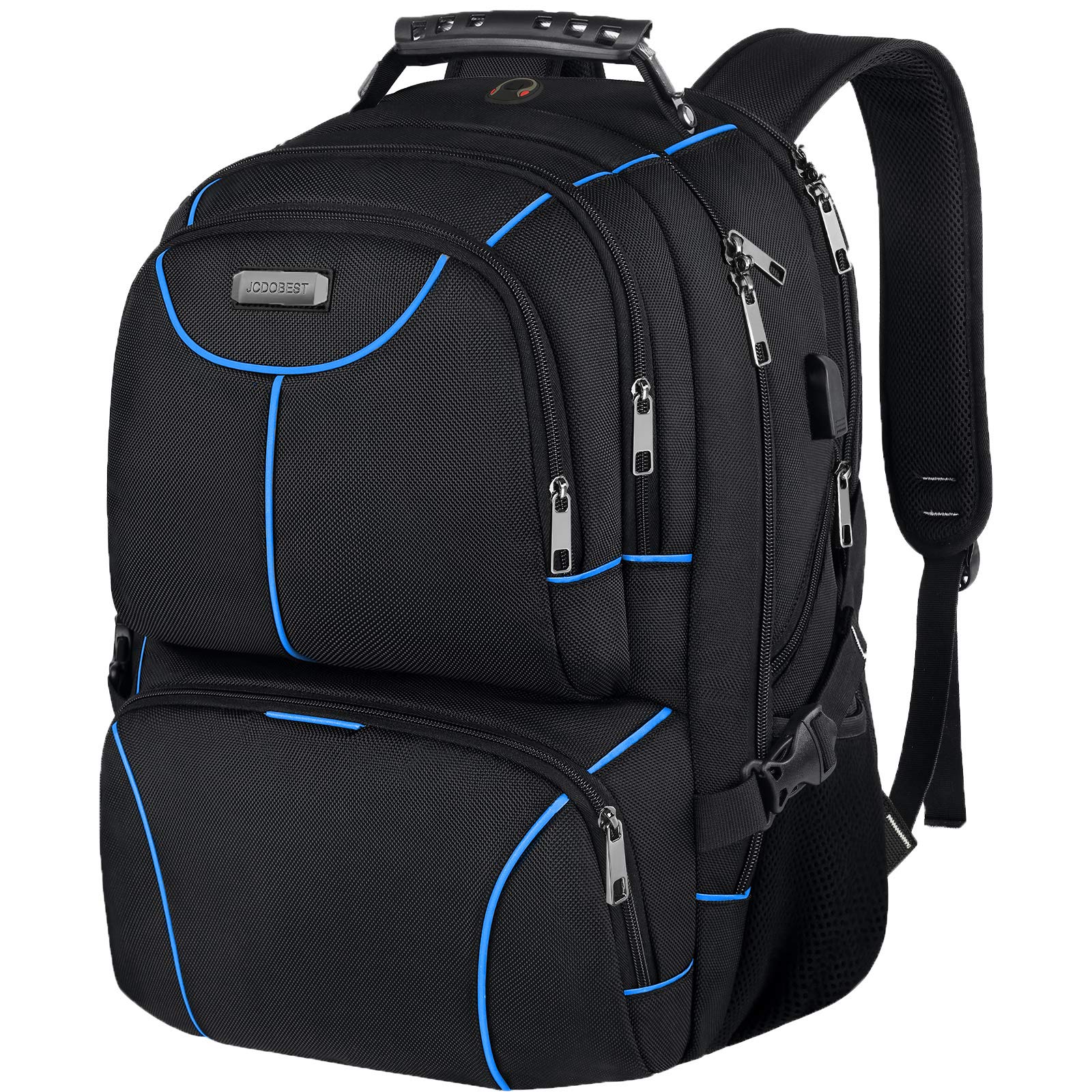 VECKUSON Lunch Bag Backpack, Insulated Cooler Lunch Box Backpack, Extra Large Travel Laptop Backpack TSA Friendly RFID Computer College bag with USB Port for Women Men,Blue