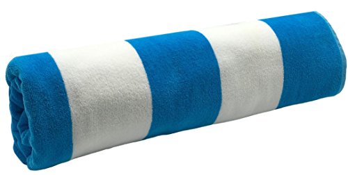 La Calla Cabana Beach Towel - 100% Terry Velour Cotton Turkish Towels - 35 Inches by 60 Inches Plush Soft and Comfortable and Extremely Absorbent; - Eco Friendly (1 Towel, Aqua)