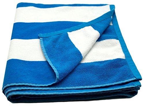 La Calla Cabana Beach Towel - 100% Terry Velour Cotton Turkish Towels - 35 Inches by 60 Inches Plush Soft and Comfortable and Extremely Absorbent; - Eco Friendly (1 Towel, Aqua)