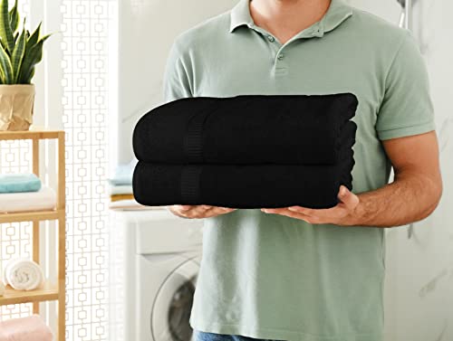 Utopia Towels - Luxurious Jumbo Bath Sheet 1 Piece - 600 GSM 100% Ring Spun Cotton Highly Absorbent and Quick Dry Extra Large Bath Towel - Super Soft Hotel Quality Towel (35 x 70 Inches, Black)