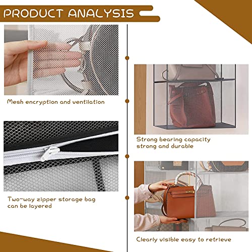 YYYCMYYYYC Detachable Hanging Handbag Organizer Purse Bag Ction Storage Holdollecer Wardrobe Closet Space Saving Organizers System, For Living Room Bedroom Home Use (2021 New) (White)