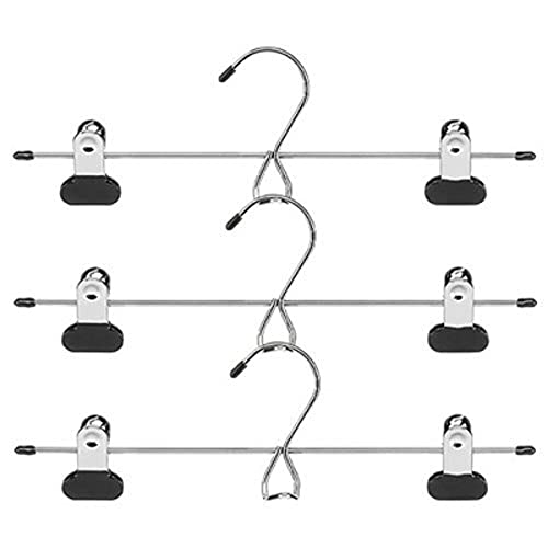 Whitmor Ebony Chrome Add-On Skirt/Slack Hanger, Set of 3