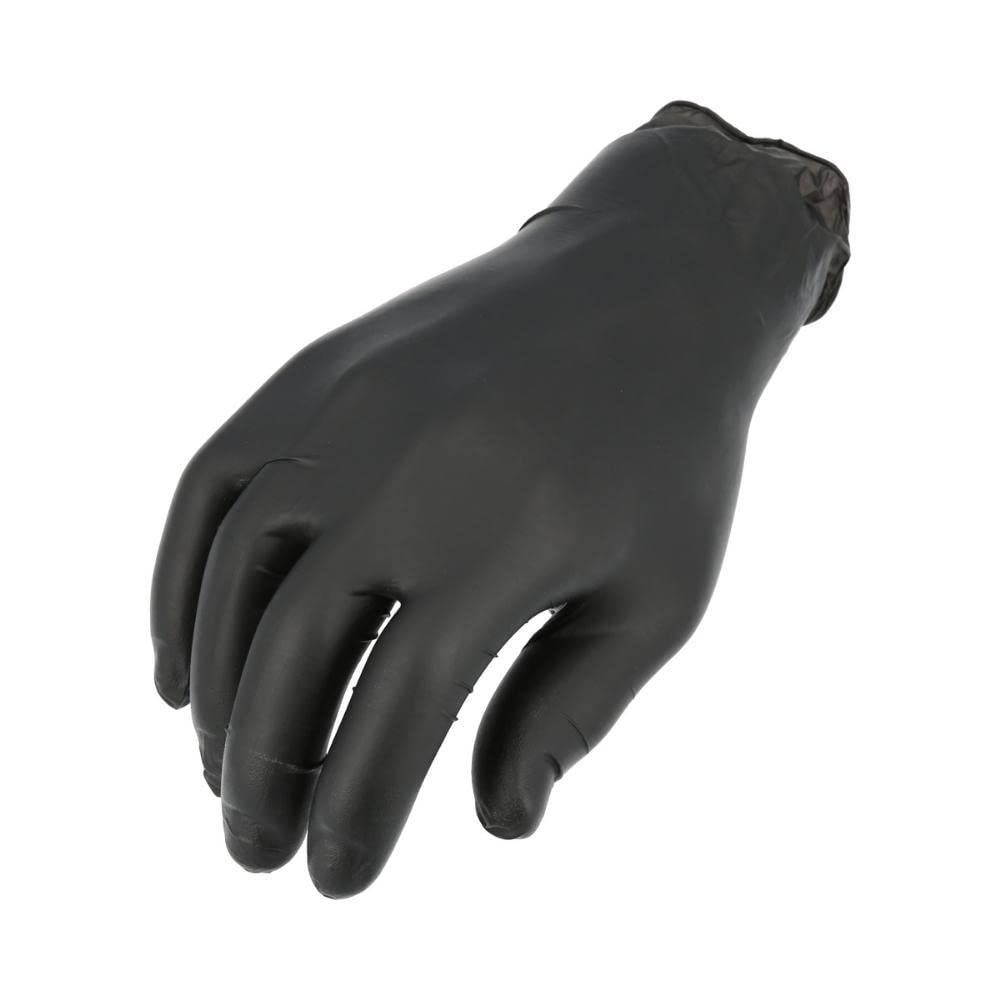 PSBM Industrial Nitrile Disposable Gloves, 1000 Pack, Size X-Small, Black, Textured Fingertips, Latex Free & Powder Free Multi-Use Gloves
