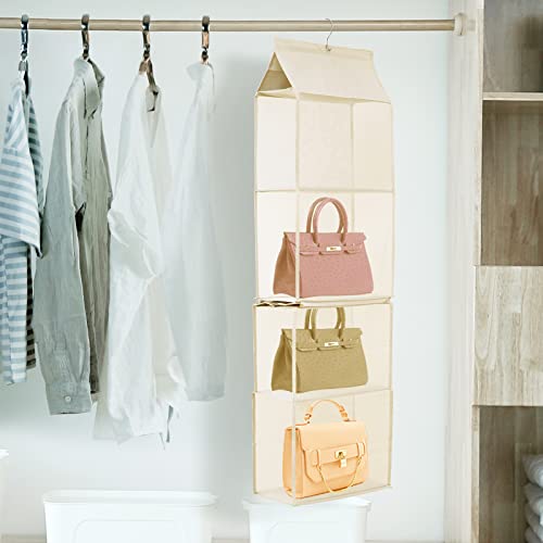YYYCMYYYYC Detachable Hanging Handbag Organizer Purse Bag Ction Storage Holdollecer Wardrobe Closet Space Saving Organizers System, For Living Room Bedroom Home Use (2021 New) (White)