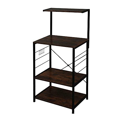 VeahUS 4-Tier Organizer Microwave Oven Cart Bakers Rack Kitchen Storage Shelves Stand Generic Storagerack Closet organizers and storage Organization and storage Storage shelves Closet storage Book