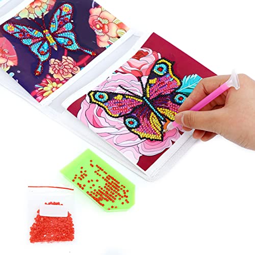 Serlium 3 Compartments DIY 5D Diamond Painting Storage Bag Kits Wall Hanging Storage Pocket Large Capacity Storage Foldable for Bedroom Bathroom