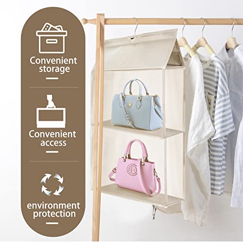 YYYCMYYYYC Detachable Hanging Handbag Organizer Purse Bag Ction Storage Holdollecer Wardrobe Closet Space Saving Organizers System, For Living Room Bedroom Home Use (2021 New) (White)
