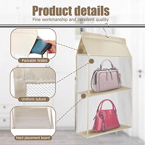 YYYCMYYYYC Detachable Hanging Handbag Organizer Purse Bag Ction Storage Holdollecer Wardrobe Closet Space Saving Organizers System, For Living Room Bedroom Home Use (2021 New) (White)