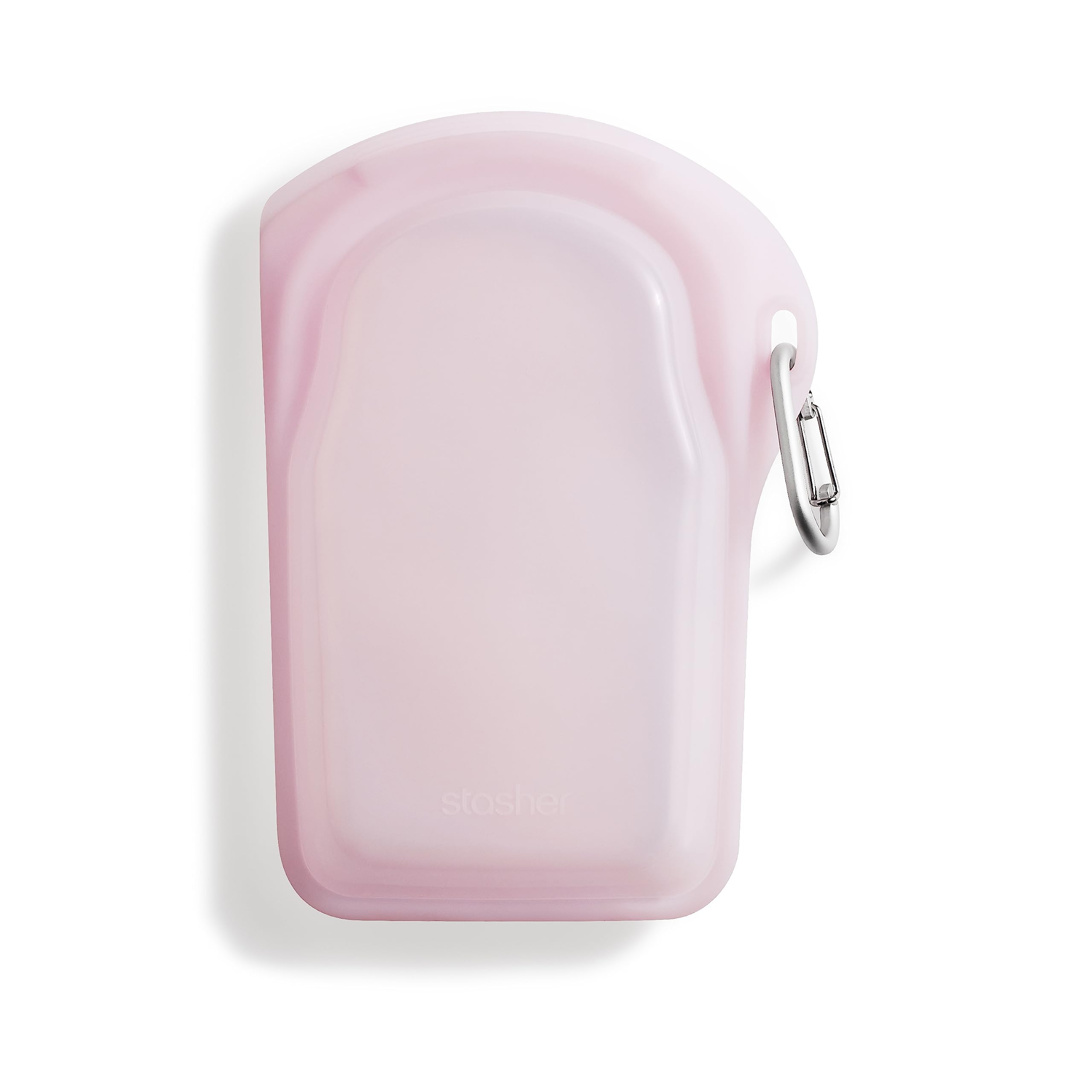 Stasher Premium Silicone Reusable Food Storage Go Bag, Pink | Microwave, Sous Vide, Dishwasher, Oven and Freezer Safe | BPA Free, Leak-free, Eco-friendly, 18 Oz