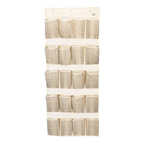 Simplify Over the door 20 pocket shoe organizer in Faux Jute