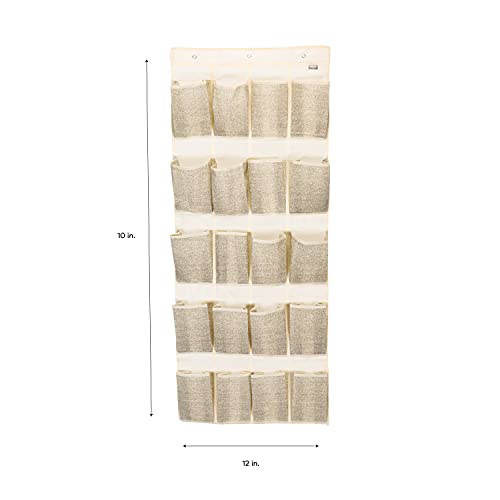 Simplify Over the door 20 pocket shoe organizer in Faux Jute