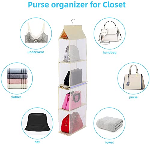 YYYCMYYYYC Detachable Hanging Handbag Organizer Purse Bag Ction Storage Holdollecer Wardrobe Closet Space Saving Organizers System, For Living Room Bedroom Home Use (2021 New) (White)