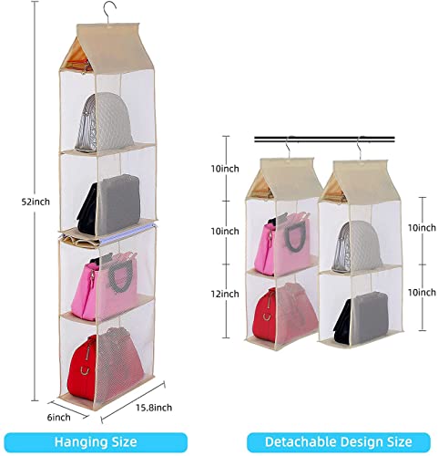 YYYCMYYYYC Detachable Hanging Handbag Organizer Purse Bag Ction Storage Holdollecer Wardrobe Closet Space Saving Organizers System, For Living Room Bedroom Home Use (2021 New) (White)