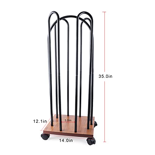 Hanger Organizer Stacker, Hanger Stacker with Swivel Caster Wheels, Hanger Holder Hold Up 80 Wooden Clothes Racks for Closet Laundry Dry Cleaning Room