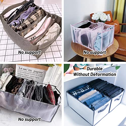 PENGFULL Clothes Organizer for Folded Clothes ,Drawer Organizers for Clothing Jeans,Closer Organizer for Sweater,Tshirts,Pants,17.32×11.02×8.67in Big 9 Grid,Oxford cloth edge reinforcement,Stackable
