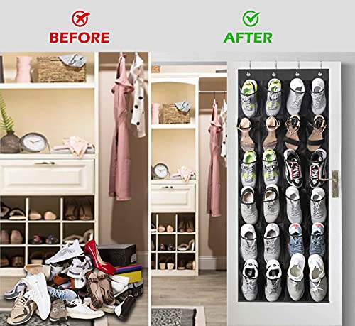 SLEEPING LAMB 8 Shelves Hanging Shoe Rack and 24 Pockets Door Shoe Organizer
