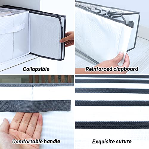 PENGFULL Clothes Organizer for Folded Clothes ,Drawer Organizers for Clothing Jeans,Closer Organizer for Sweater,Tshirts,Pants,17.32×11.02×8.67in Big 9 Grid,Oxford cloth edge reinforcement,Stackable