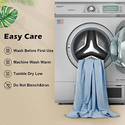 Orighty Bath Towels Set Pack of 4(27’’ x 54’’) - Soft Feel Bath Towel Sets, Highly Absorbent Microfiber Towels for Body, Quick Drying, Microfiber Bath Towels for Sport, Yoga, SPA, Fitness - Blue