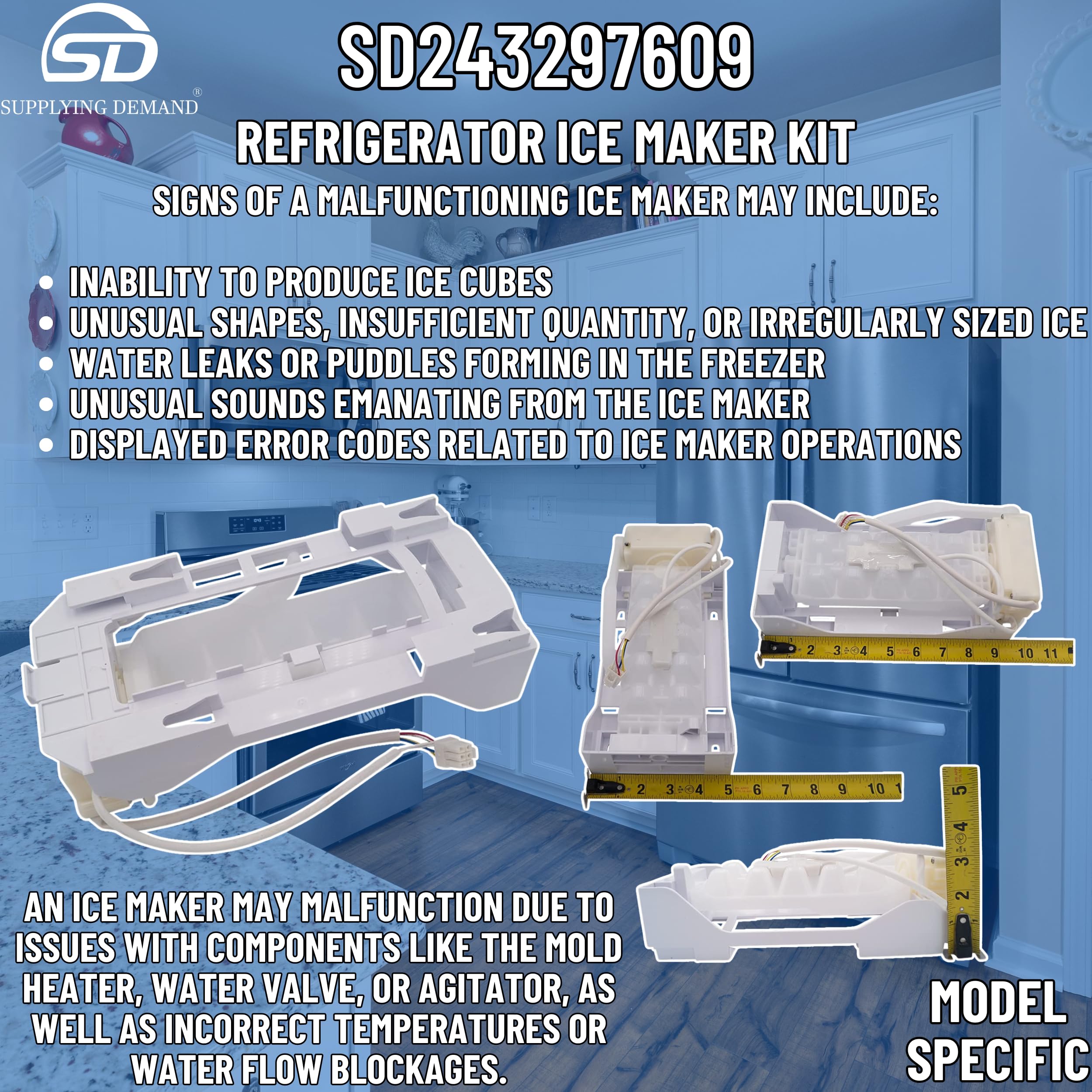 Supplying Demand 243297609 243297613 Refrigerator Ice Maker Replacement Model Specific Not Universal