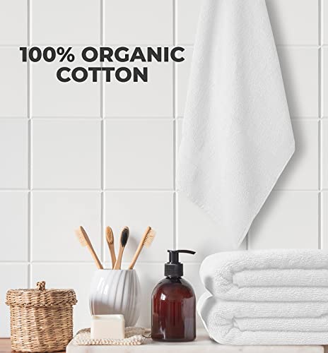 Filament Alley 6 Pack Bath Towel Set 22x44 Luxury Cotton Towels Ideal for Pool Gym Spa Hotel Shower Home Bathroom Towels Absorbent Lightweight Soft White