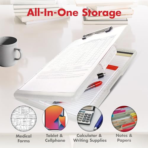 Dexas Slimcase 2 Plastic Clipboard with Storage and Side Opening, Jelli Granite, Office Supplies Clipboards to Organize, Carry and Store, A4 Holder, Style and Functionality Nursing Clipboards