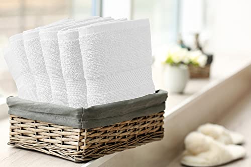 Filament Alley 6 Pack Bath Towel Set 22x44 Luxury Cotton Towels Ideal for Pool Gym Spa Hotel Shower Home Bathroom Towels Absorbent Lightweight Soft White