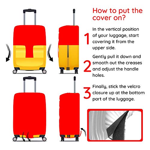 Luggage Cover Suitcase Protector Fits 19-33 Inch TSA Approved Travel Suitcase Cover Washable Dustproof Anti-Scratch (M (22-26 inch), Pattern)