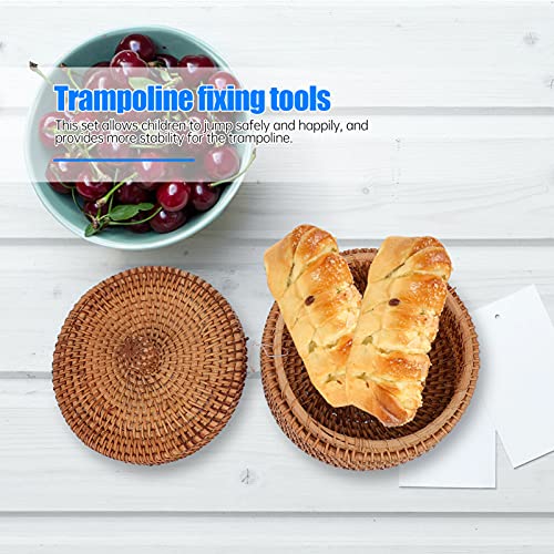 EXCEART Small Round Basket Round gift baskets empty Wicker Basket with Lid Fruit Basket Bowls Rattan Woven Storage Baskets Desktop Organizer for Home small basket Office waste basket Snacks Arranger