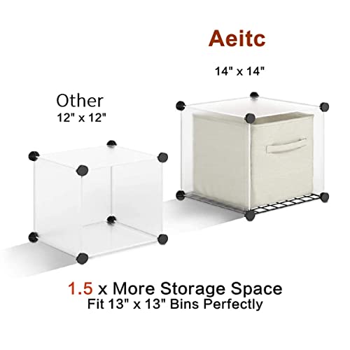 Aeitc 20 Storage Cubes- 14’’x14’’ Cube, More Sturdy (add Wire Panel), DIY Clothes Organizer, Craft Cube Storage with Doors, Bookshelf Units, Toy Storage Cabinets