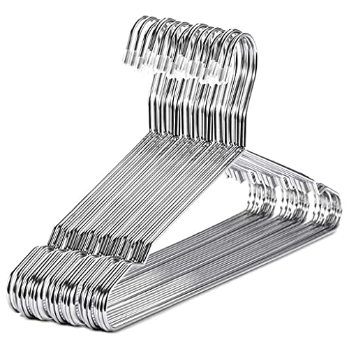 n/a Hangers Stainless Steel 40 cm 20Pcs Hangers for Clothes Standard Notched Hanger Space Saving