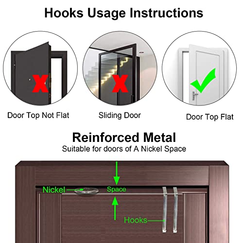 2 Pack Over The Door Hanging Organizer with 5 Large Pockets - Foldable Wall Mount Fabric Storage with Clear Window and 2 Metal Hooks for Pantry,Closet,Kitchen,Nursery,Bathroom,Dorm-49.6x12.2x5 inches