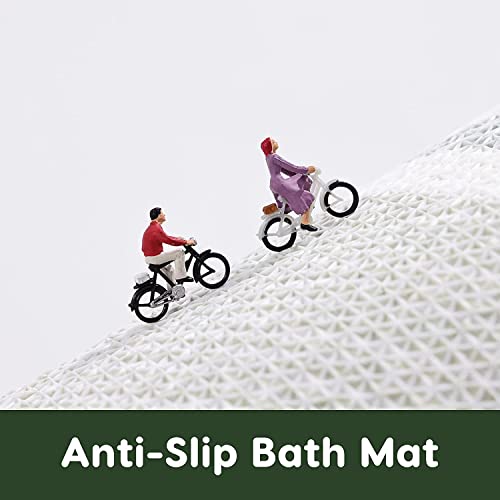 TRUEDAYS Green Flower Bath Mat for Bathroom Floor, Small Anti Slip Water Absorption Bath Rug, Ultra Soft and Fluffy Bathroom Rug, Fun Decorative Machine Washable Bathroom Mat