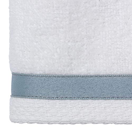 Avanti Linens Ombre Leaves Collection, Embroidered Hand Towel, White