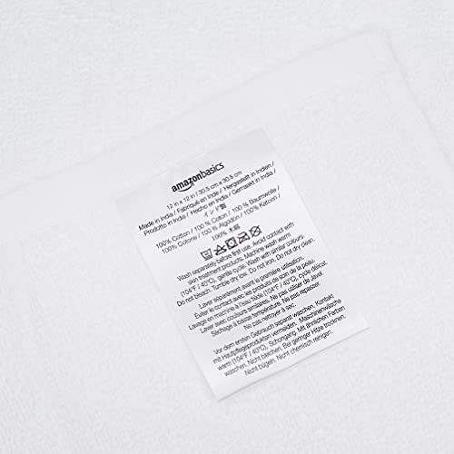Amazon Basics 100% Cotton Terry Washcloths - White, 60-Pack