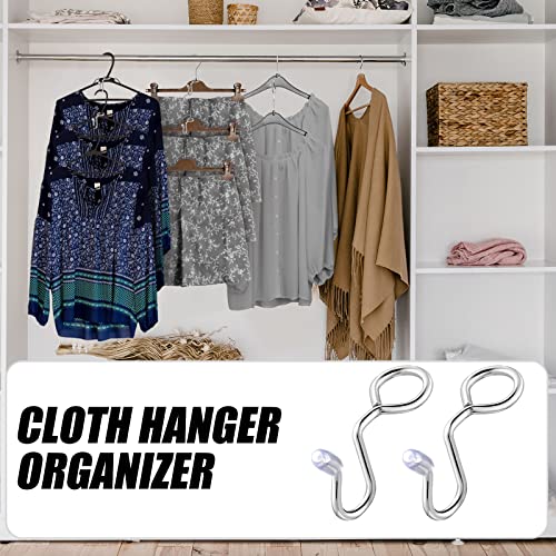 Clothes Hanger Connector Hooks Metal Hanger Extender Hooks Metal Outfit Hangers Extender Clips Silver Clothes Extender Hooks for Clothes Organizer Closet (150 Pcs)